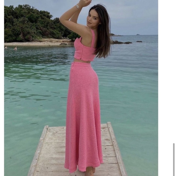 Zara | Skirts | 2 Piece Zara Pink Textured Tweed Matching Set Nwt ...